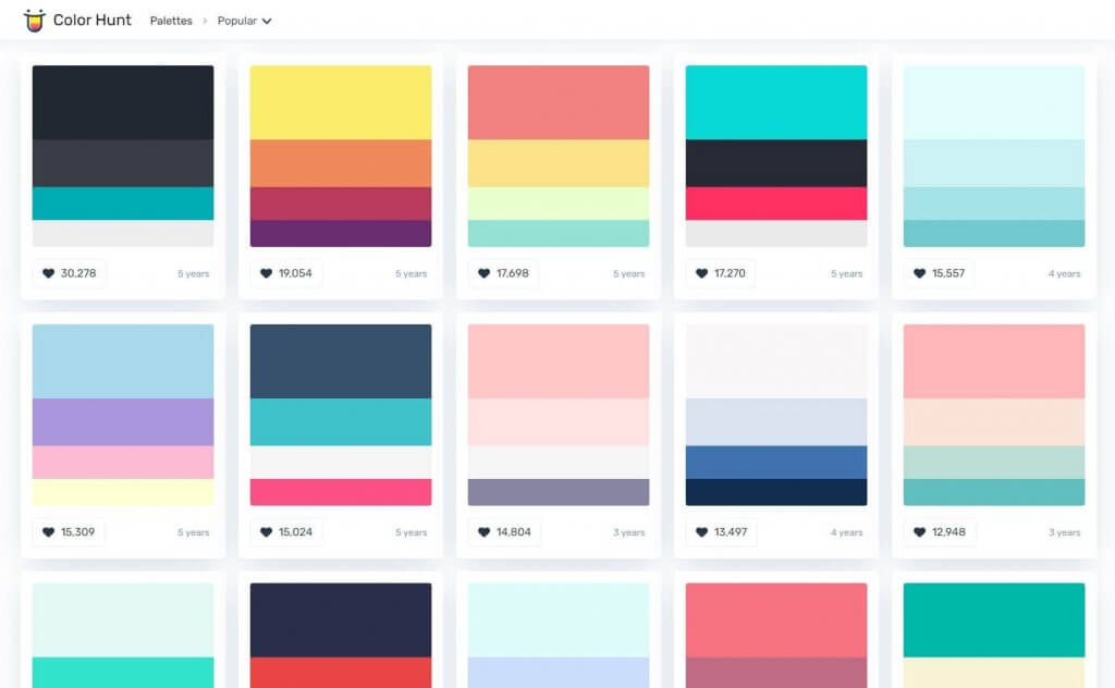 Color Hunt: Ferramenta para escolher cores para seu site no Web ...